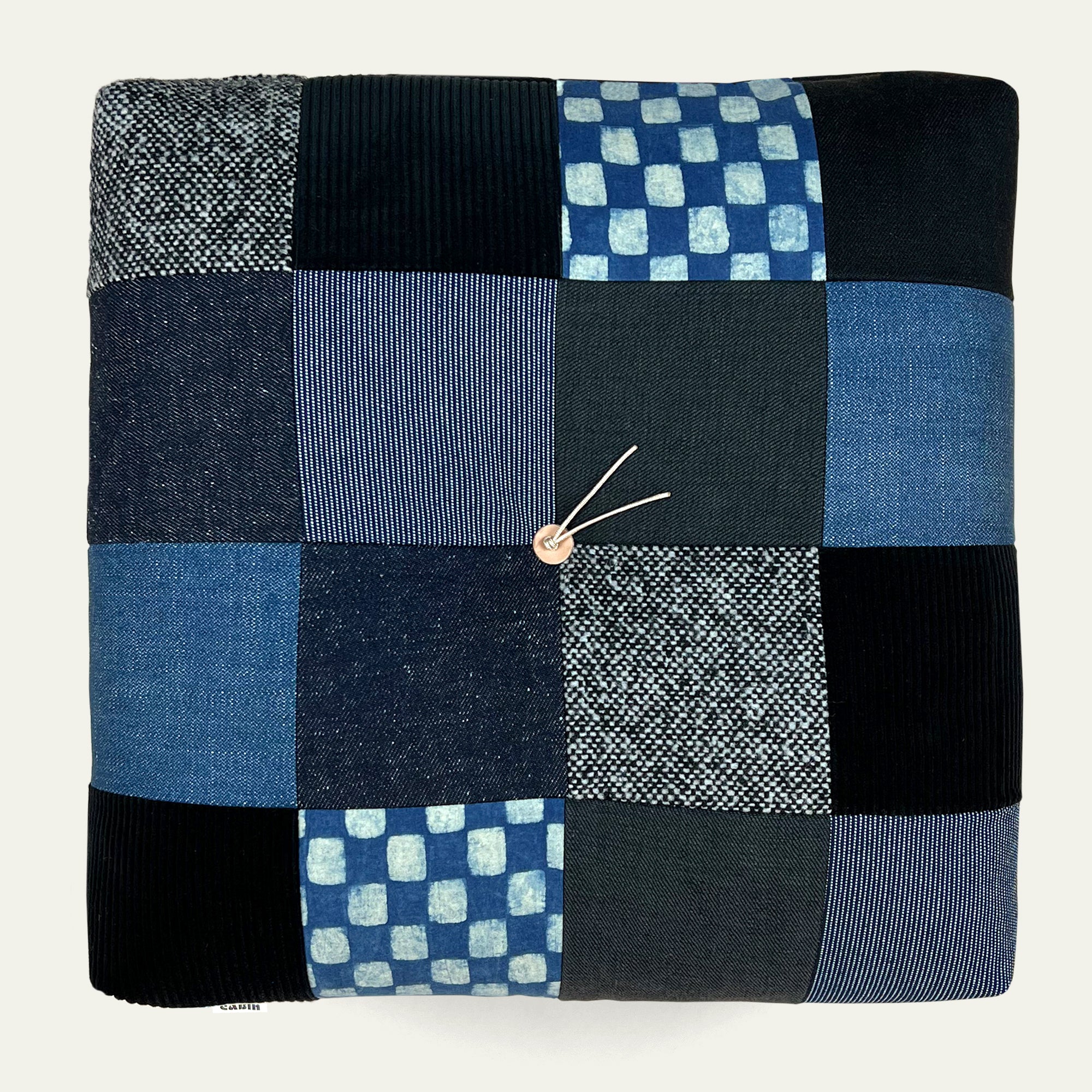 Froebel Cushion 'Indigo' Patchwork - Indigo / Black – Peace Cabin